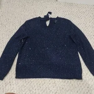 a.n.a | Tops | Ana Sparkling Navy Knit Sweater | Poshmark